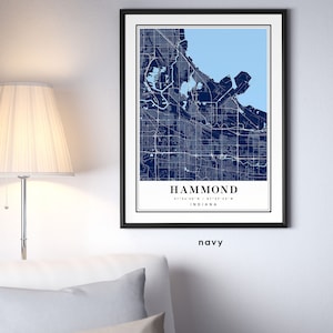 Hammond Indiana Map, Hammond IN Map, Hammond City Map, Hammond Print ...