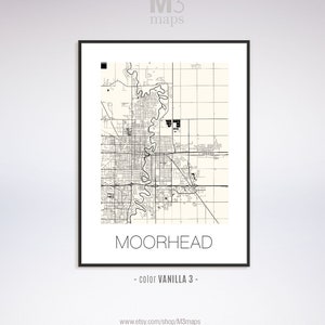 Moorhead Minnesota Moorhead MN Map Moorhead Map Moorhead - Etsy