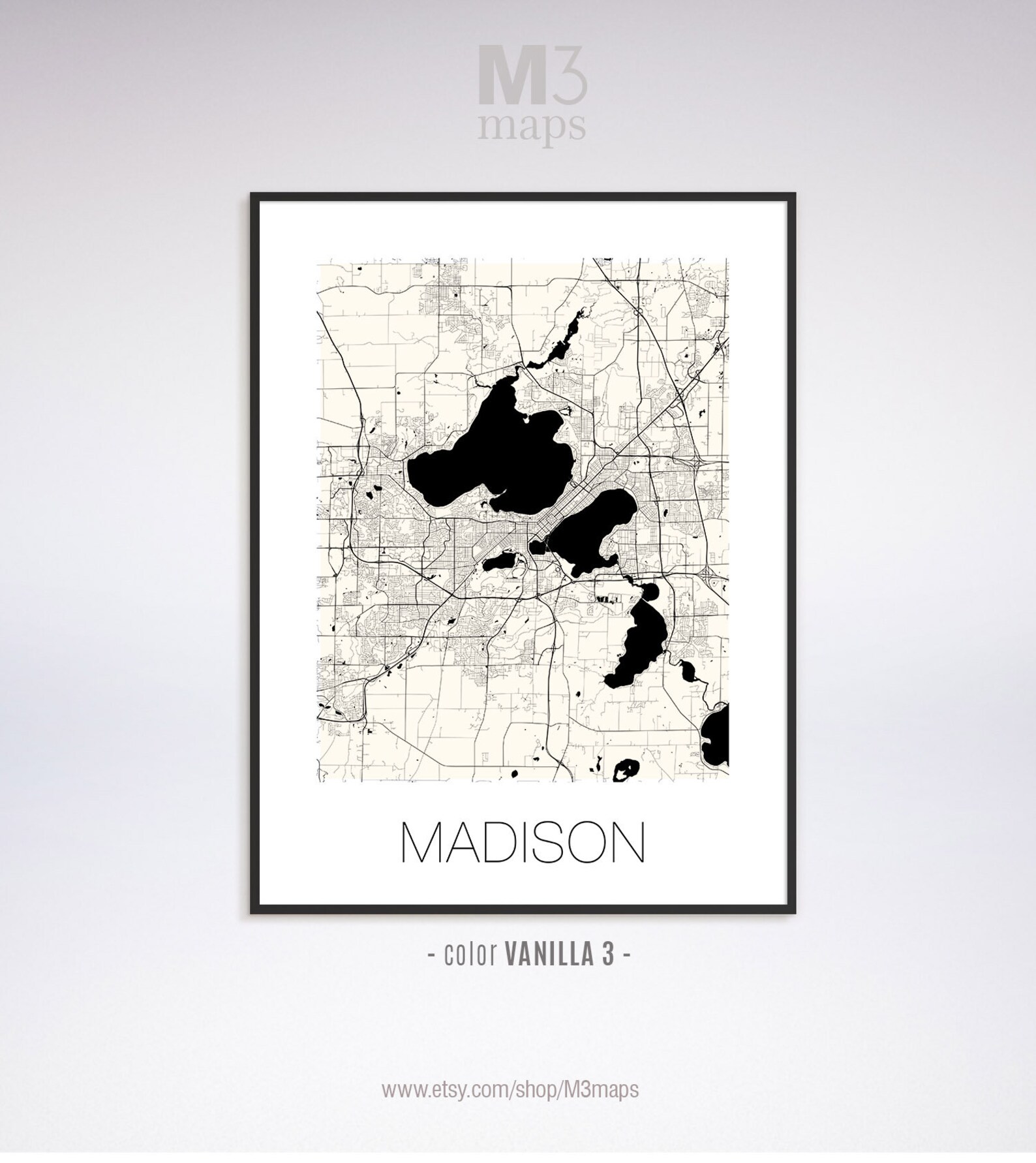 Madison Wisconsin Madison WI Map Madison Map Madison Print | Etsy
