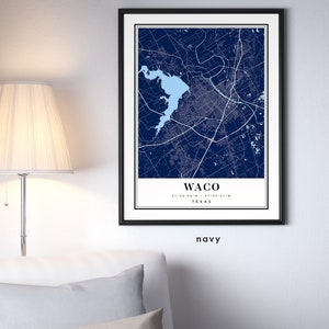Waco Texas Map, Waco TX Map, Waco City Map, Waco Print, Waco Poster ...