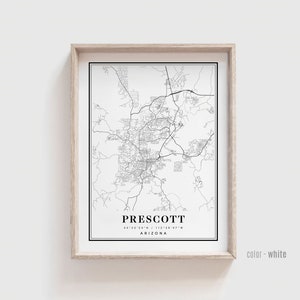 Prescott AZ Map Print - Prescott Arizona City Poster - Personalized ...