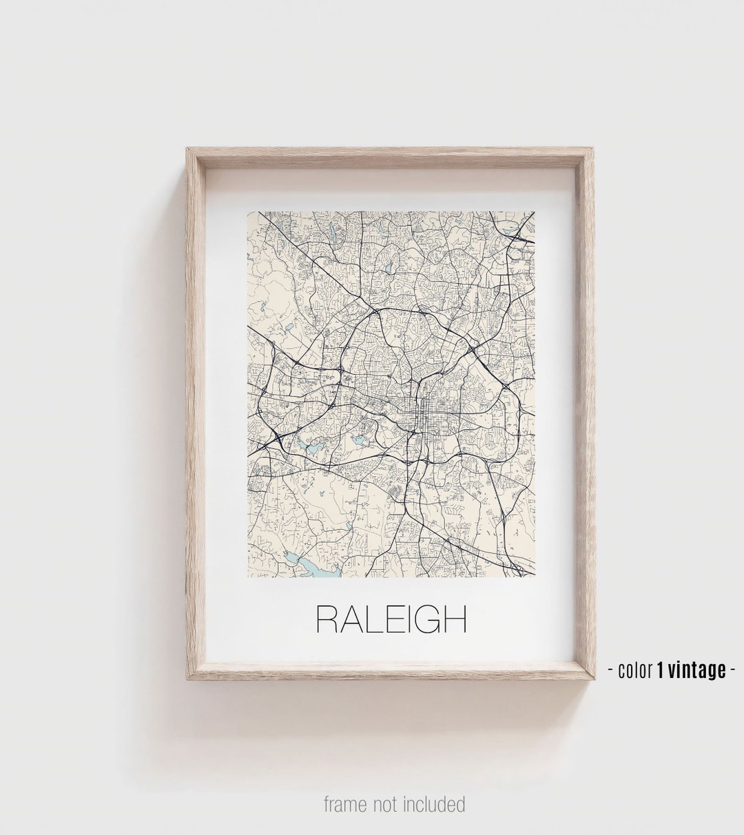 RALEIGH NC City Map Poster, Raleigh North Carolina Street Map Print ...