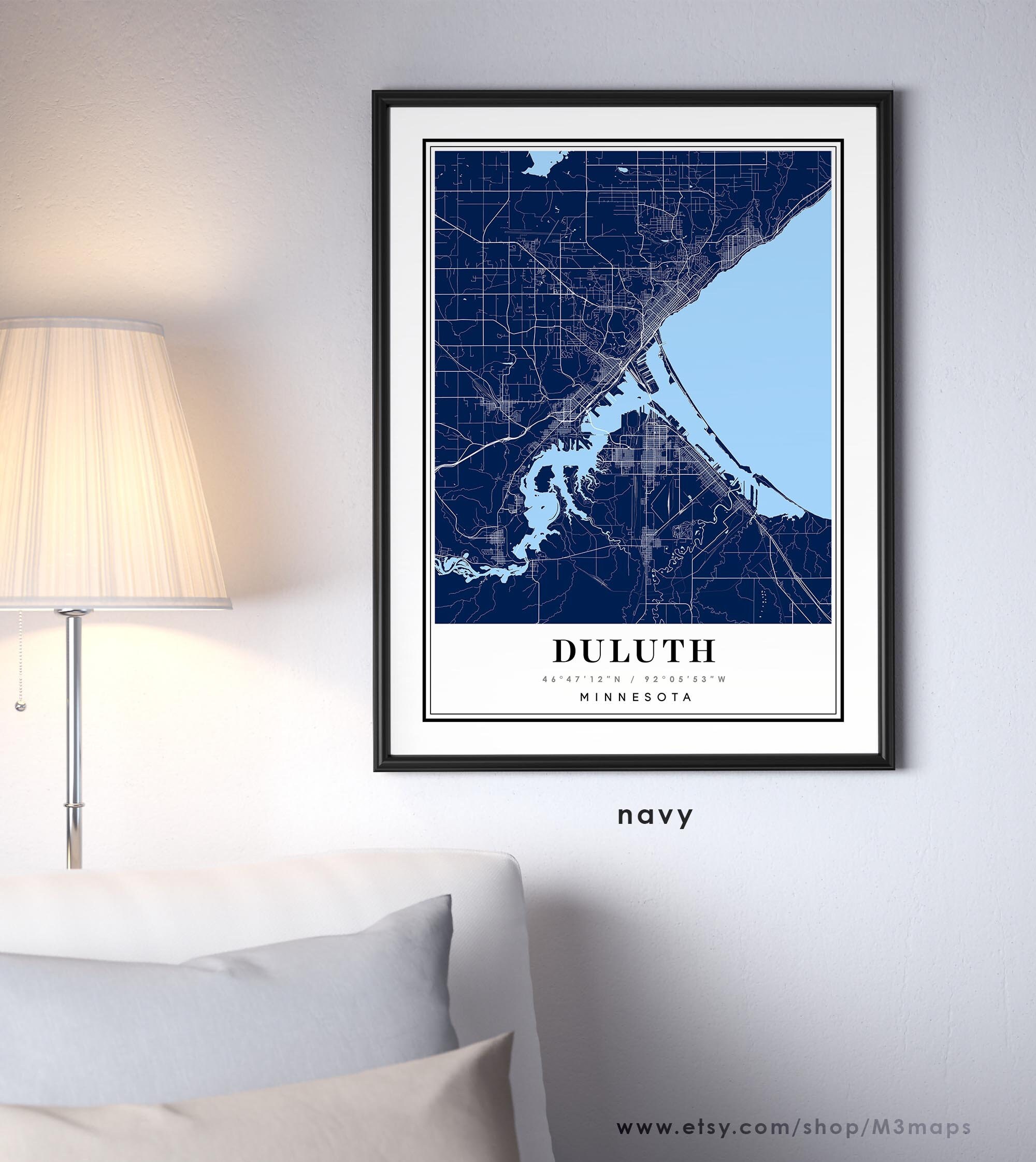 Duluth Minnesota map Duluth MN map Duluth city map Duluth | Etsy