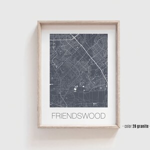FRIENDSWOOD TX City Map Poster, Friendswood Texas Street Map Print ...