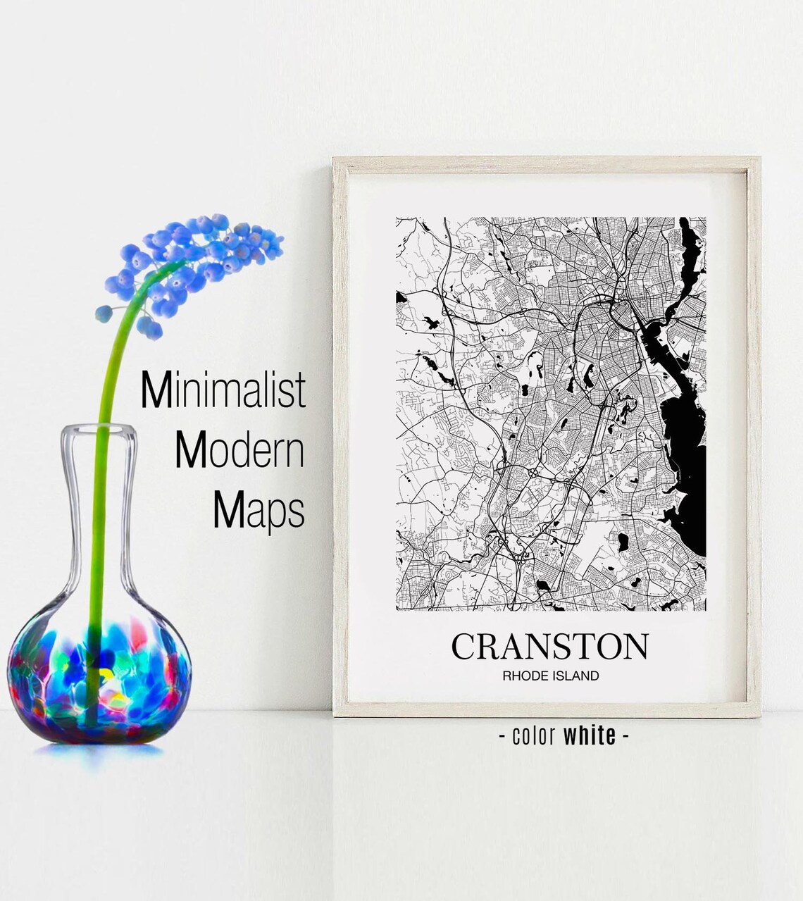 Cranston Cranston RI map Cranston modern art print Cranston | Etsy
