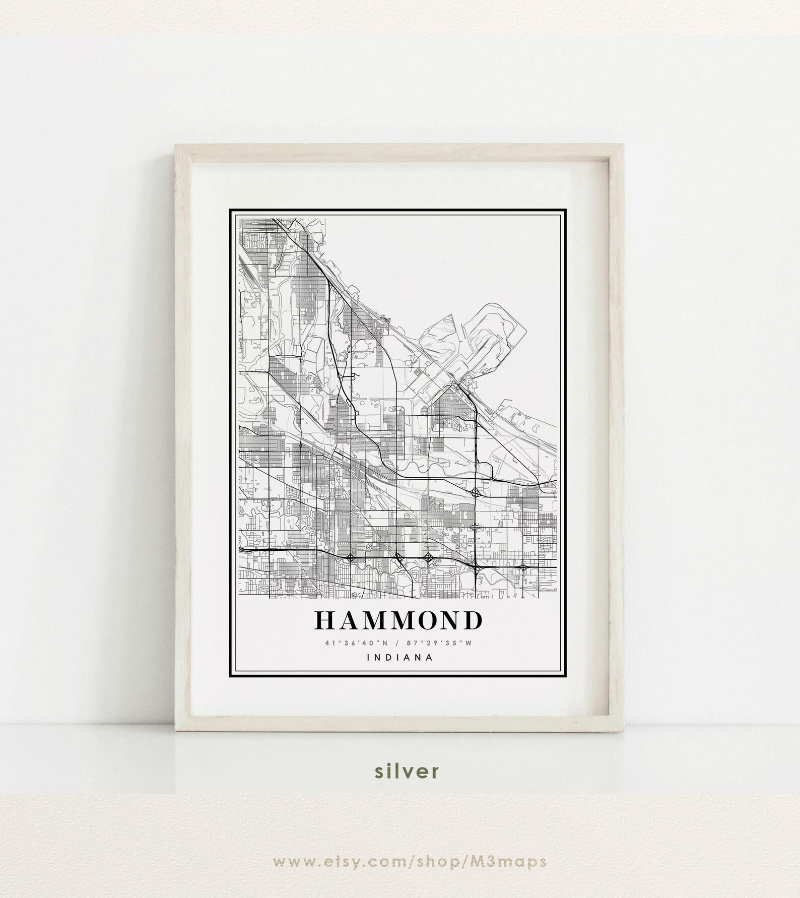 Hammond Indiana map Hammond IN map Hammond city map Hammond | Etsy