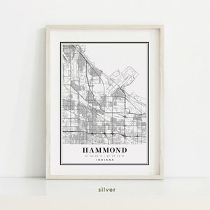 Hammond Indiana map Hammond IN map Hammond city map Hammond | Etsy