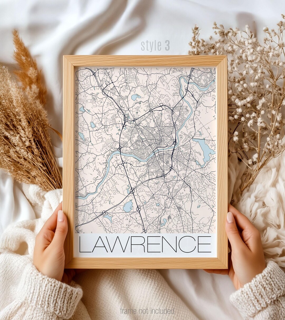 Vintage Lawrence Massachusetts Map Print: Historic City Wall Art - Etsy