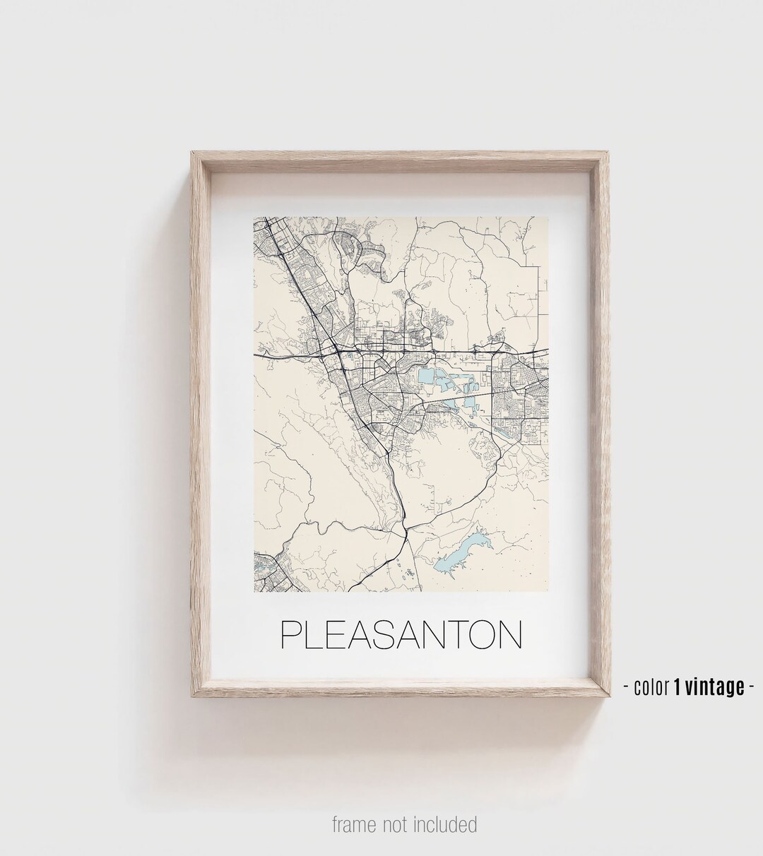 PLEASANTON CA City Map Poster, Pleasanton California Street Map Print ...