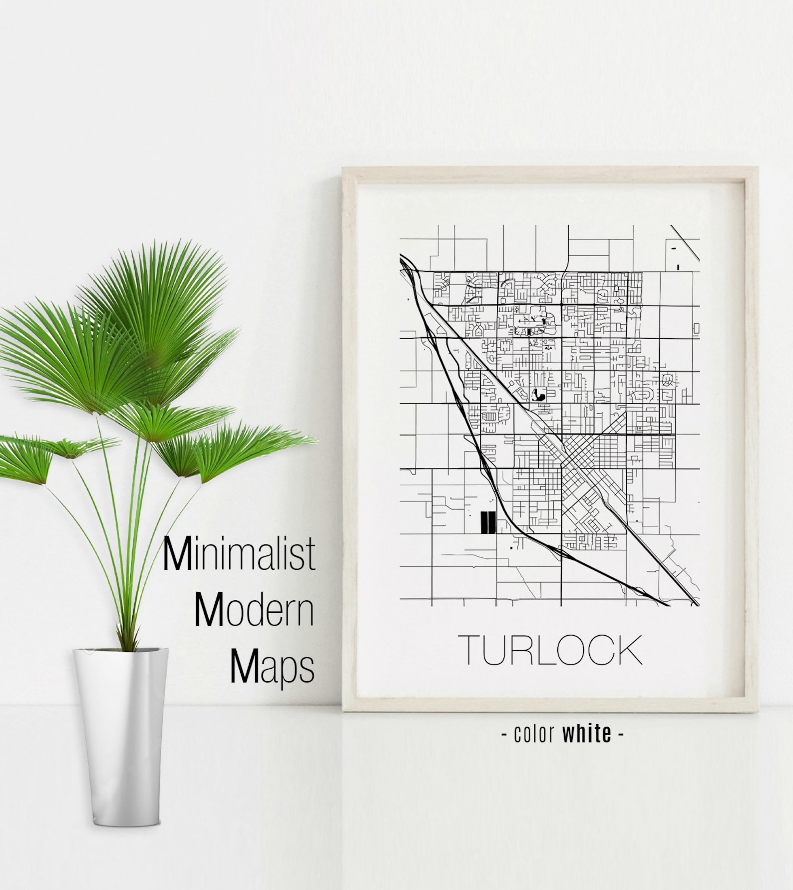 Turlock California Turlock CA Map Turlock Map Turlock | Etsy