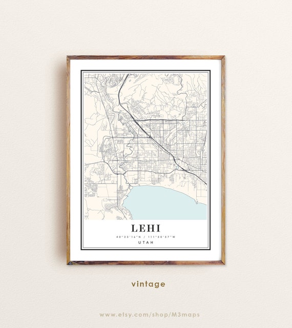 Mapa de Lehi Utah mapa de Lehi UT mapa de la ciudad de Lehi - Etsy España