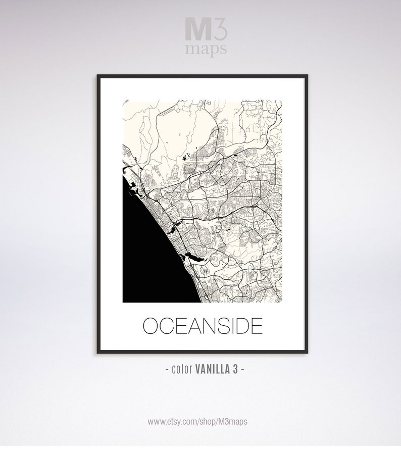 Oceanside California Oceanside CA Map Oceanside Map - Etsy