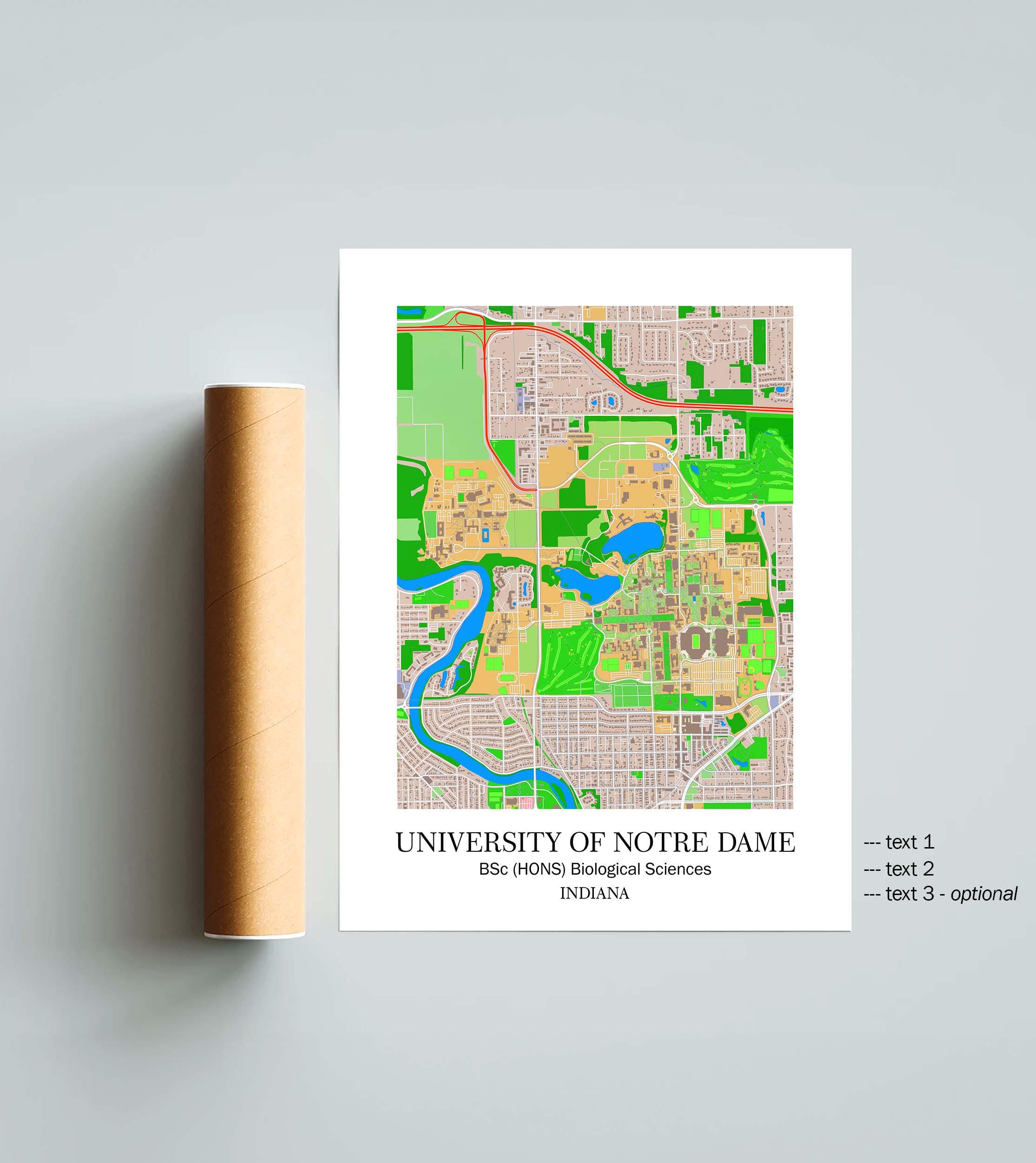 Custom College University Campus Map Wall Decor - Unique Graduation ...