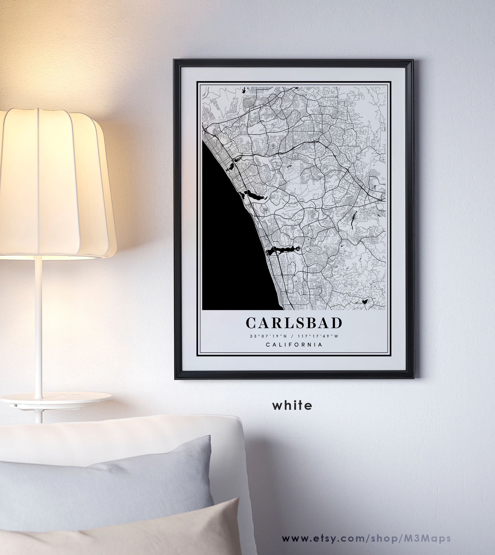 Carlsbad California Map Carlsbad CA Map Carlsbad City Map | Etsy