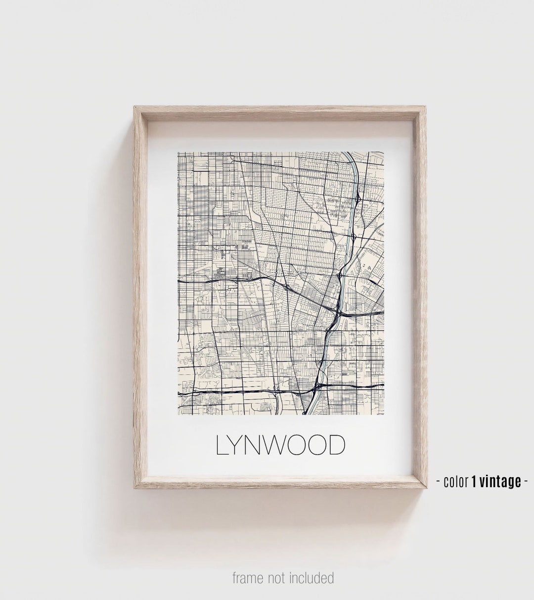 LYNWOOD CA City Map Poster, Lynwood California Street Map Print ...