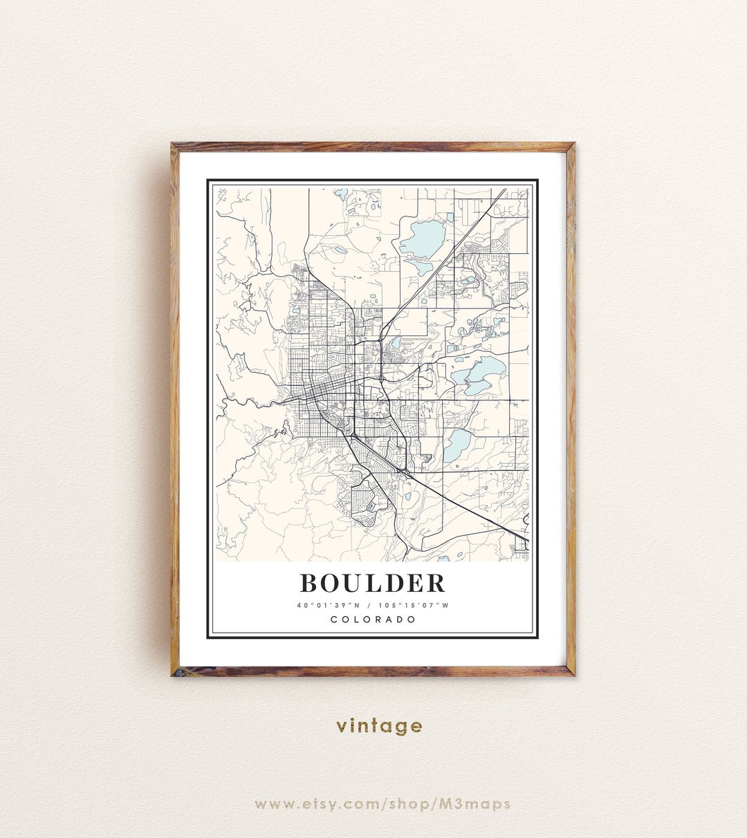 Boulder Colorado Map Art Print: Custom City Map - Etsy