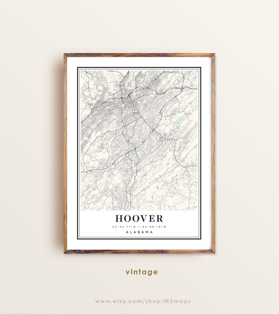 Hoover Alabama Map, Hoover AL Map, Hoover City Map, Hoover Print ...