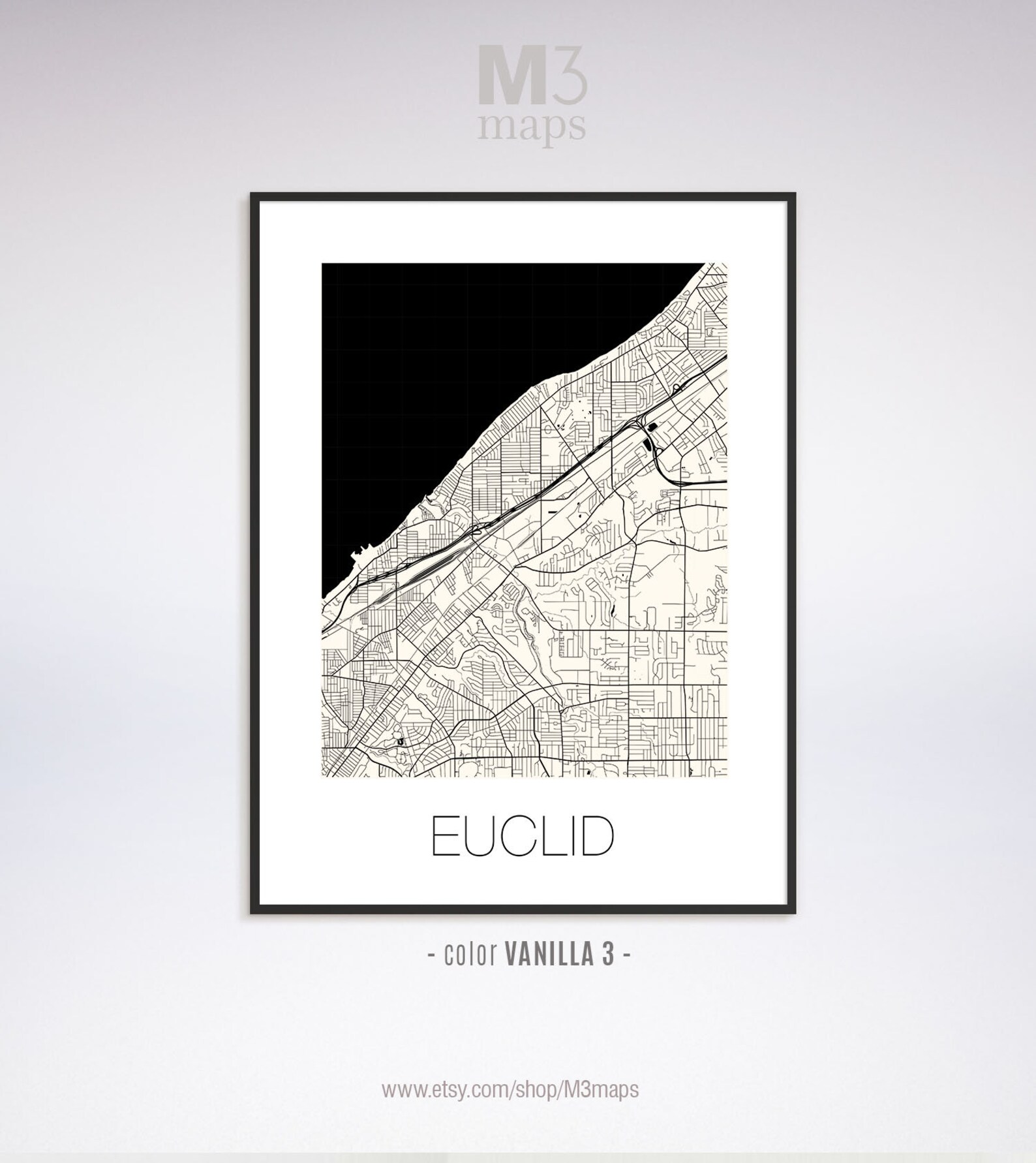 Euclid Ohio Euclid OH Map Euclid Map Euclid Print Euclid - Etsy