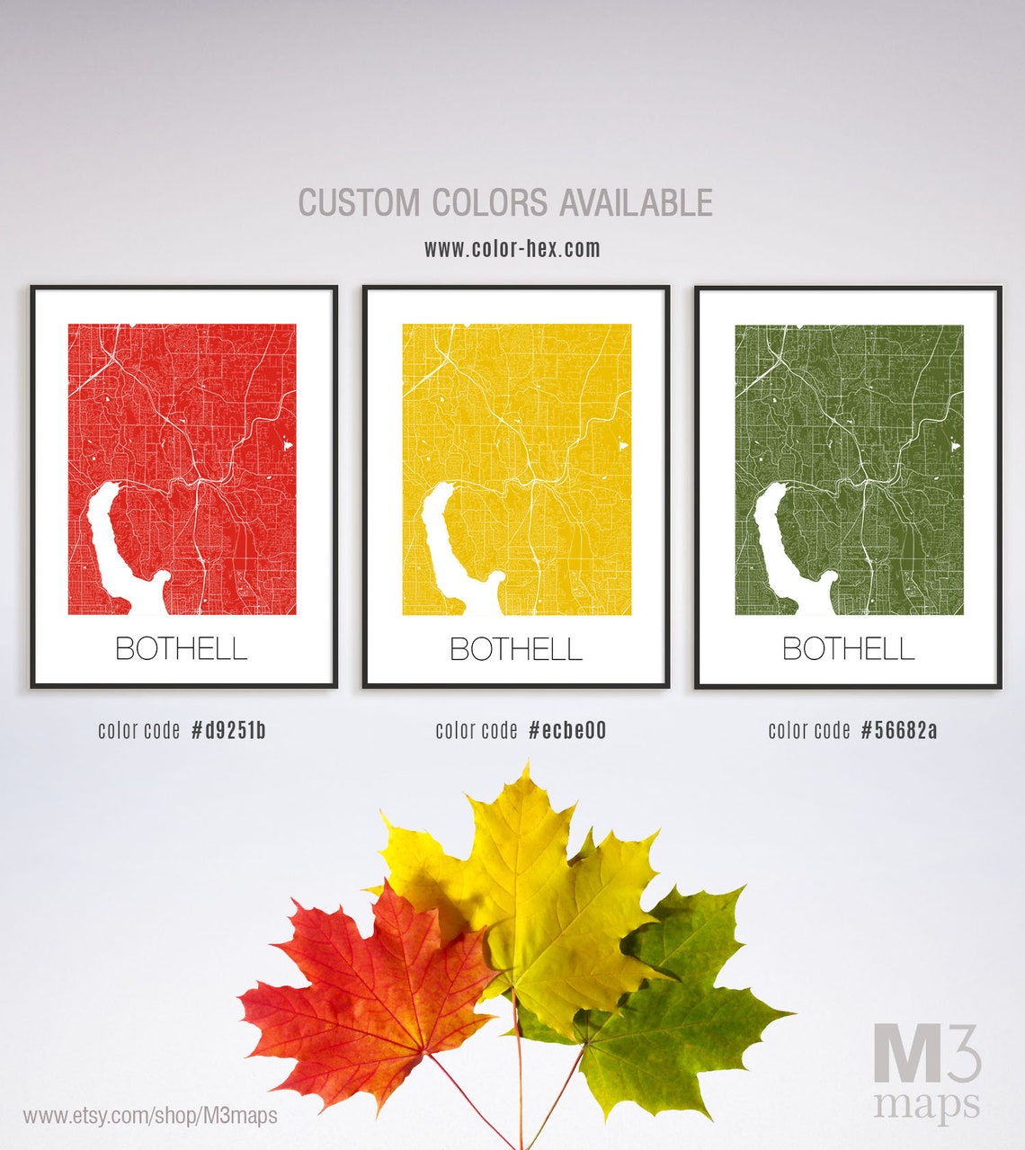 Bothell Washington Bothell WA Map Bothell Map Bothell - Etsy