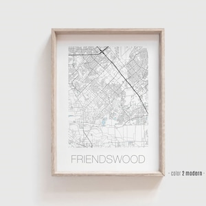FRIENDSWOOD TX City Map Poster, Friendswood Texas Street Map Print ...