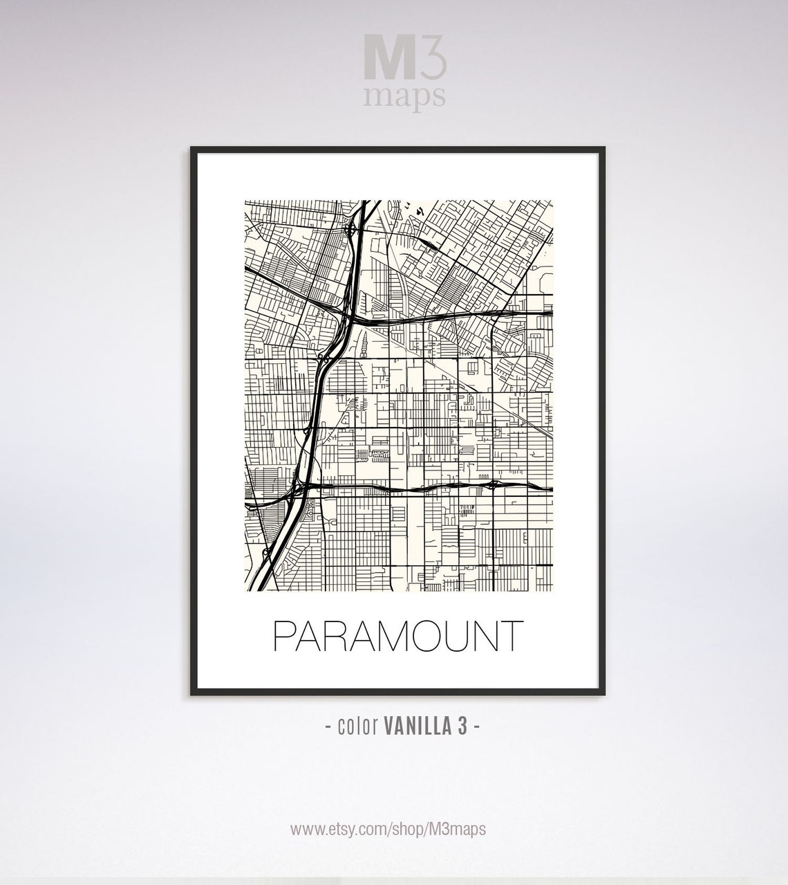 Paramount California Paramount CA Map Paramount Map | Etsy