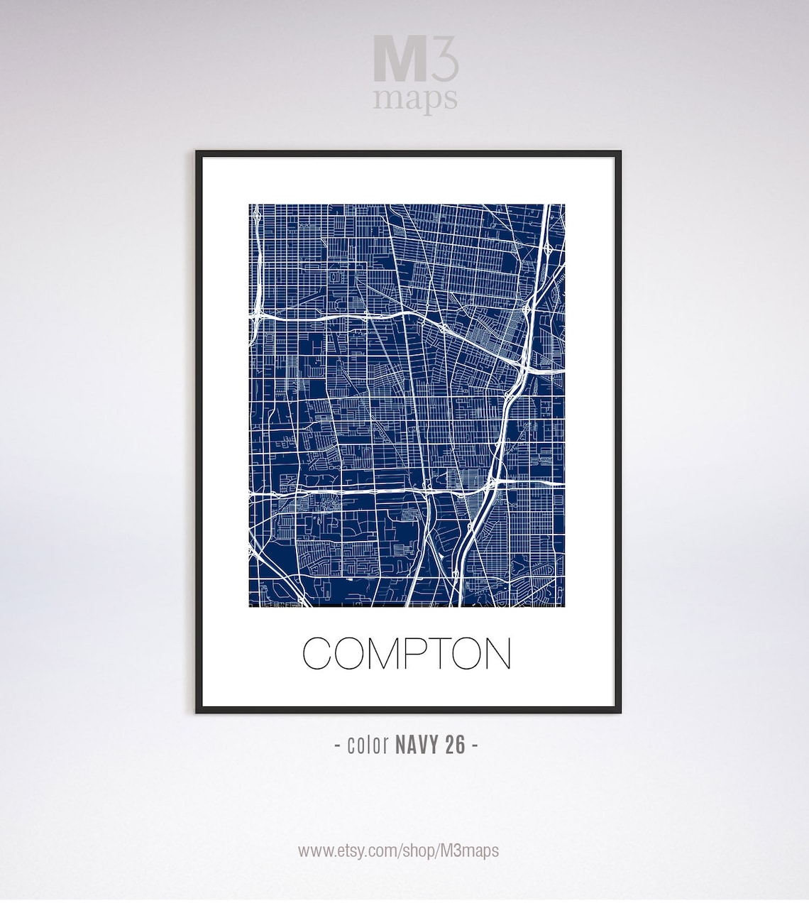 Compton California Compton CA map Compton map Compton | Etsy