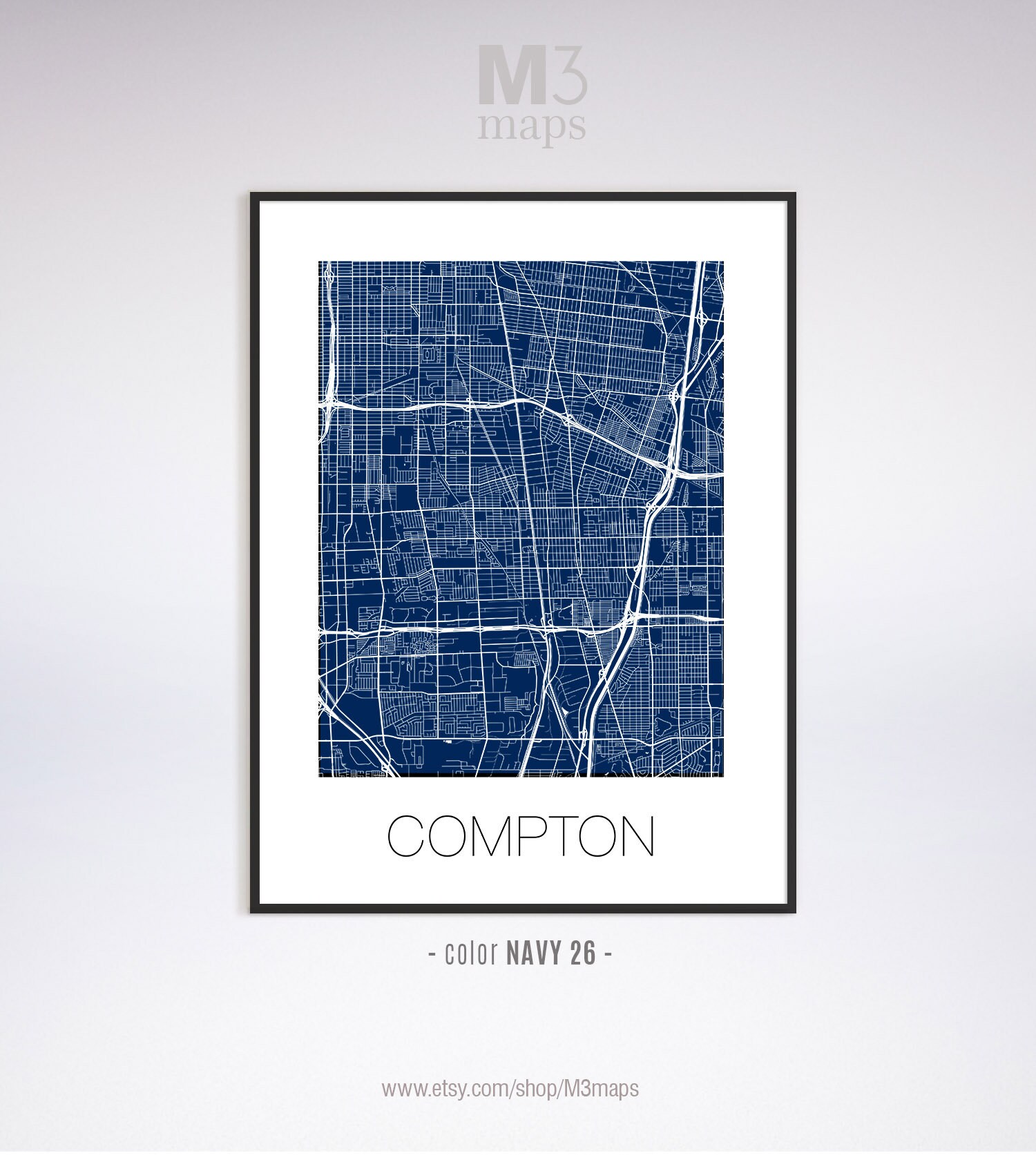 Compton California Compton CA map Compton map Compton | Etsy