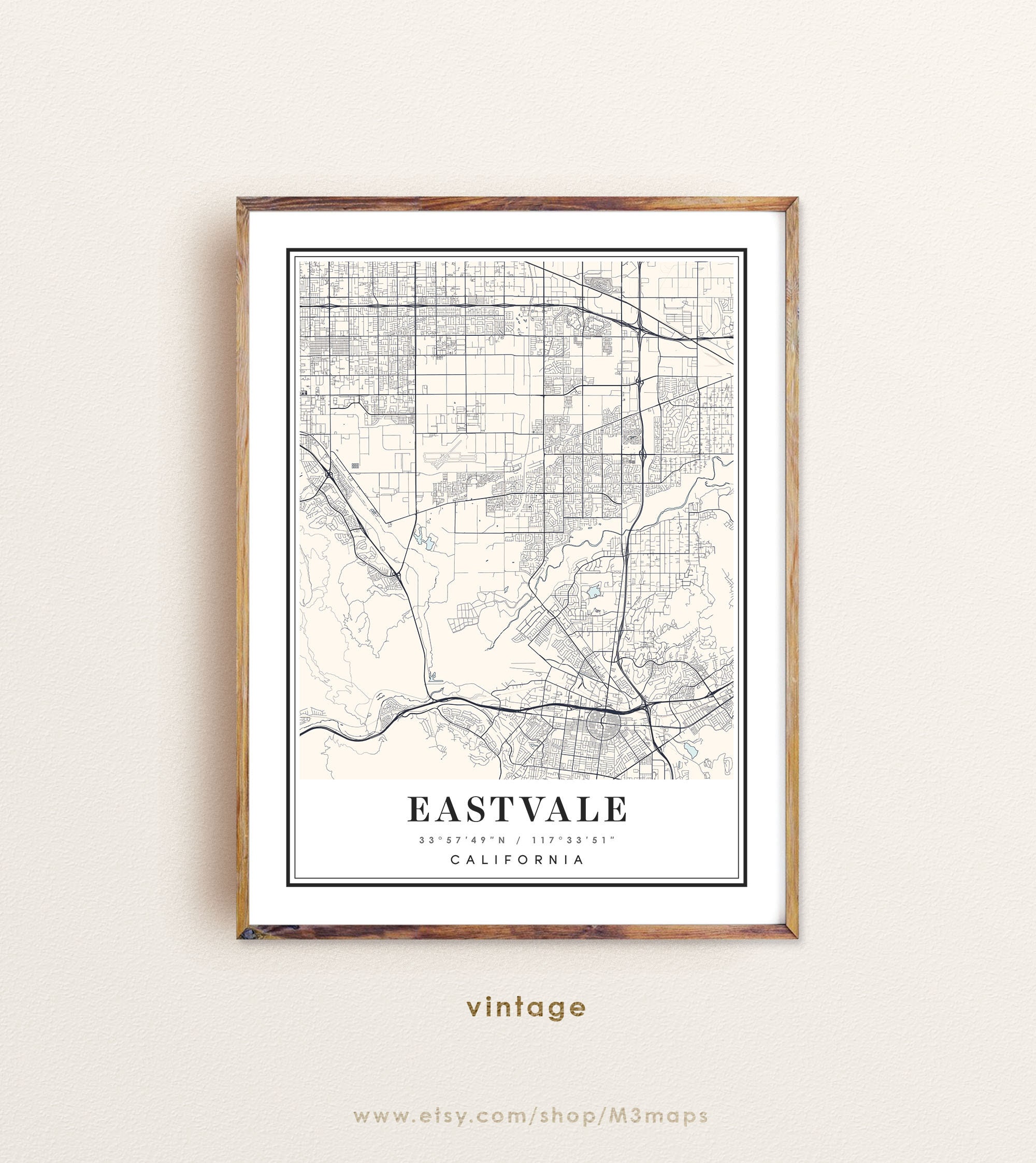 Eastvale California Map Eastvale CA Map Eastvale City Map - Etsy