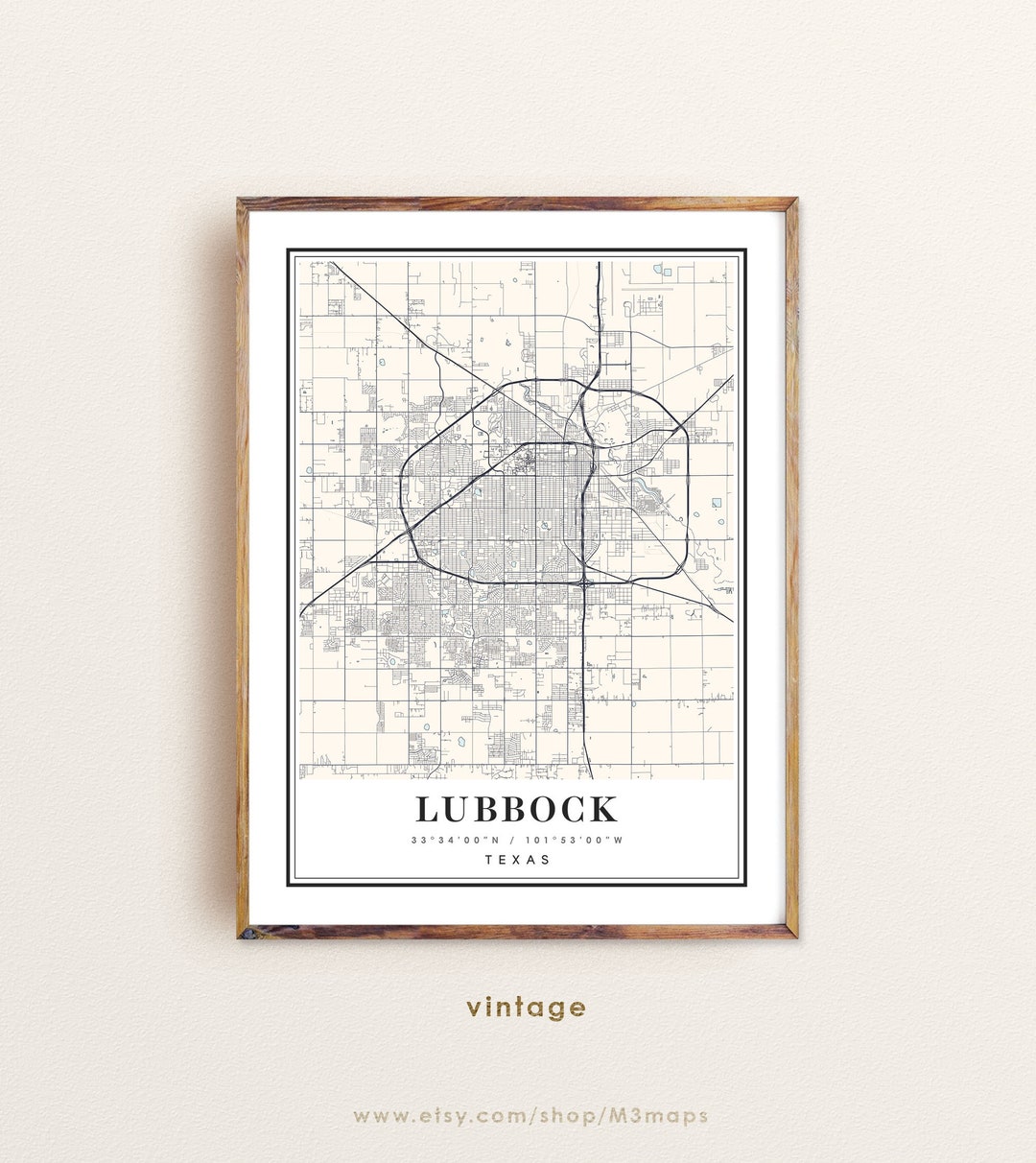 Lubbock Texas Map, Lubbock TX Map, Lubbock City Map, Lubbock Print ...