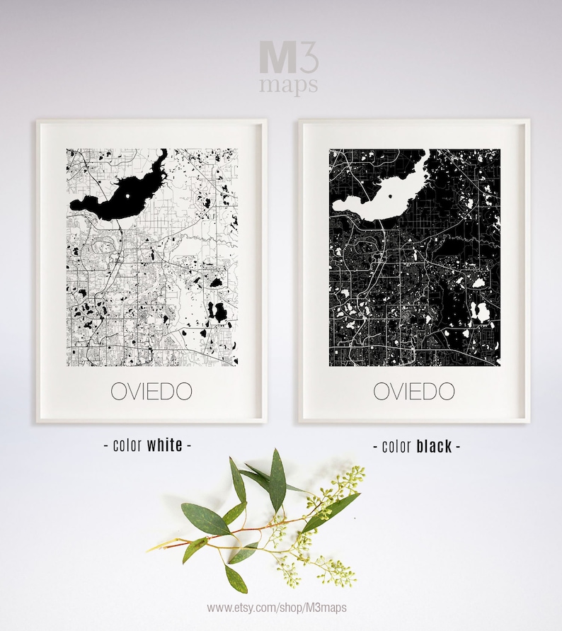 Oviedo Florida Oviedo FL Map Oviedo Map Oviedo Print - Etsy
