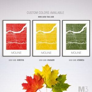 Moline Illinois Moline IL Map Moline Map Moline Print - Etsy