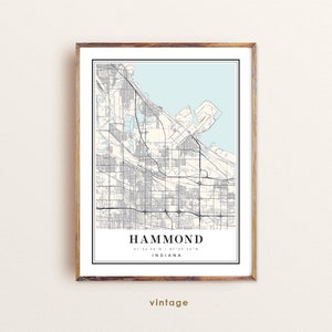 Hammond Indiana map Hammond IN map Hammond city map Hammond | Etsy