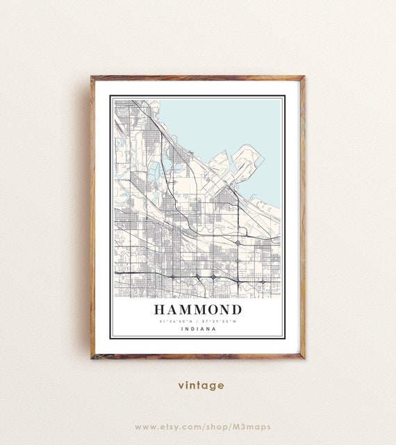 Hammond Indiana map Hammond IN map Hammond city map Hammond | Etsy