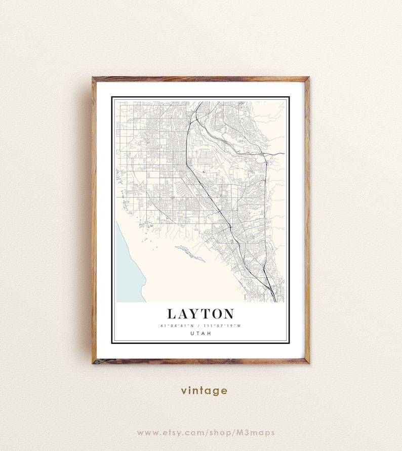 Layton Utah Map Layton UT Map Layton City Map Layton Print | Etsy