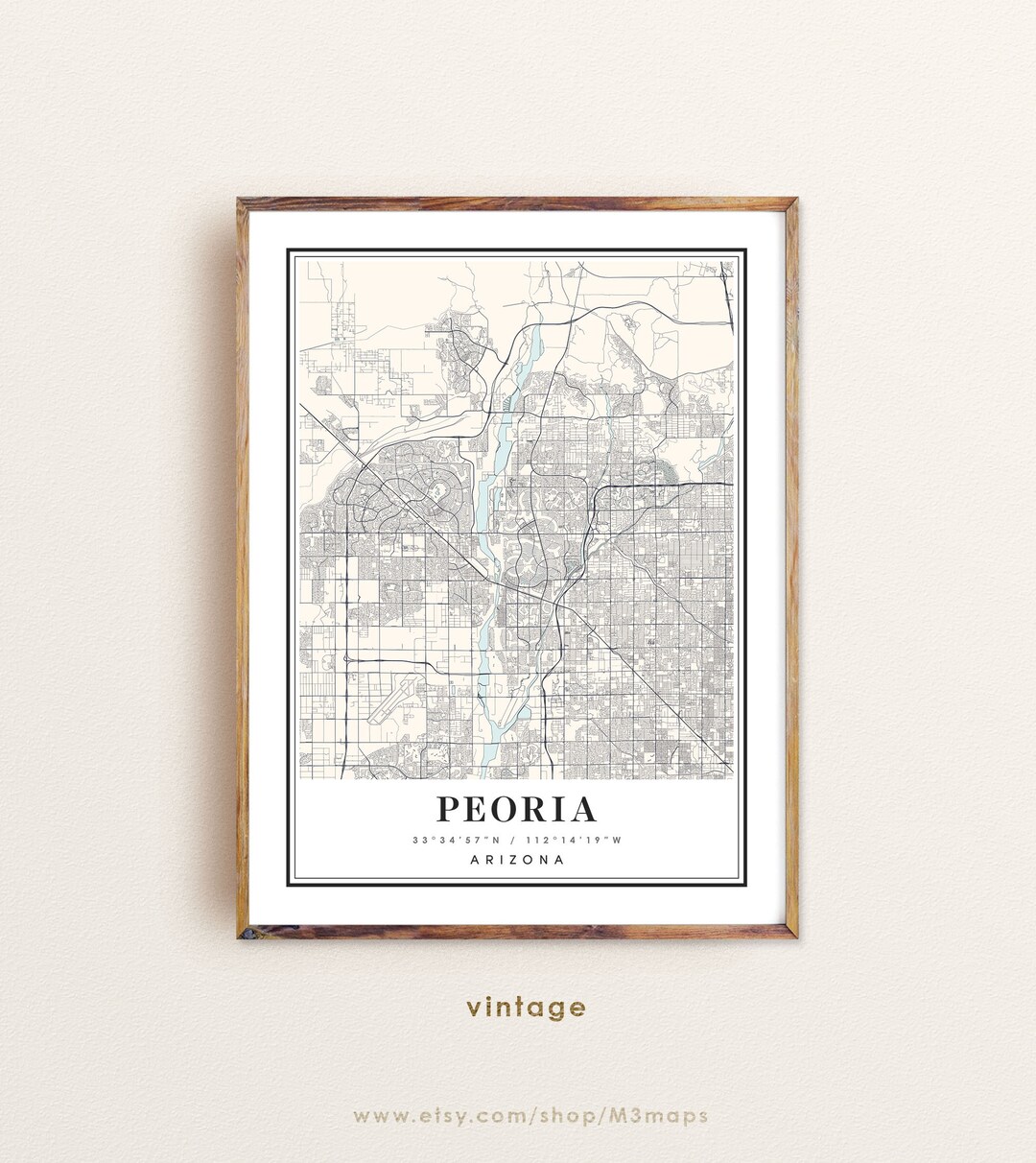 Peoria Arizona Map, Peoria AZ Map, Peoria City Map, Peoria Print ...