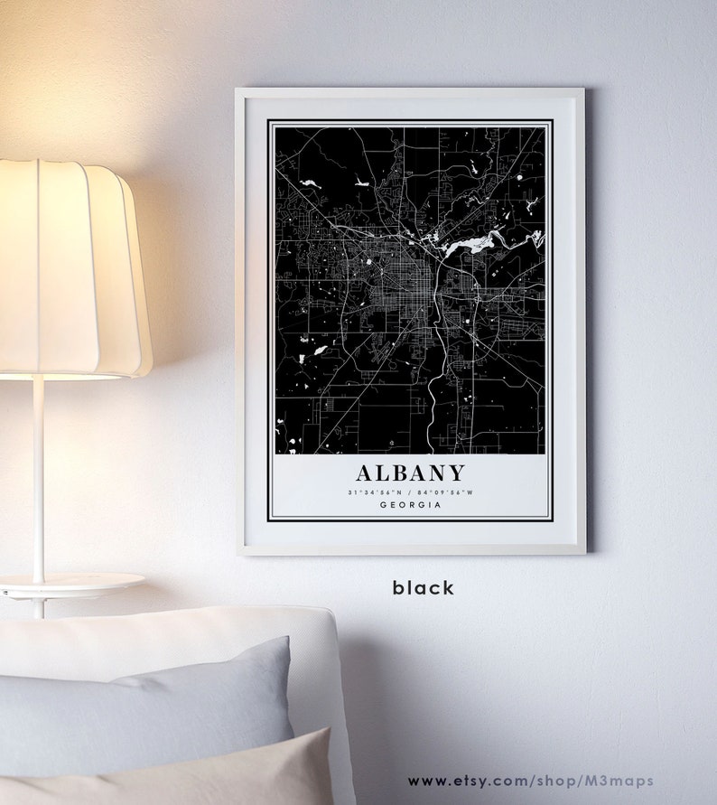 Albany Georgia Map Albany GA Map Albany City Map Albany | Etsy