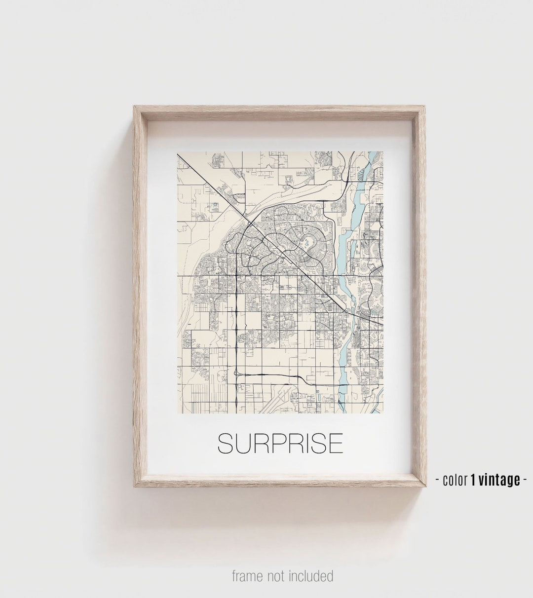 SURPRISE AZ City Map Poster, Surprise Arizona Street Map Print ...