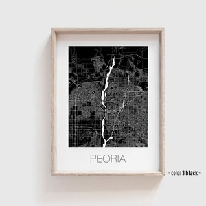PEORIA AZ City Map Poster, Peoria Arizona Street Map Print Personalized ...