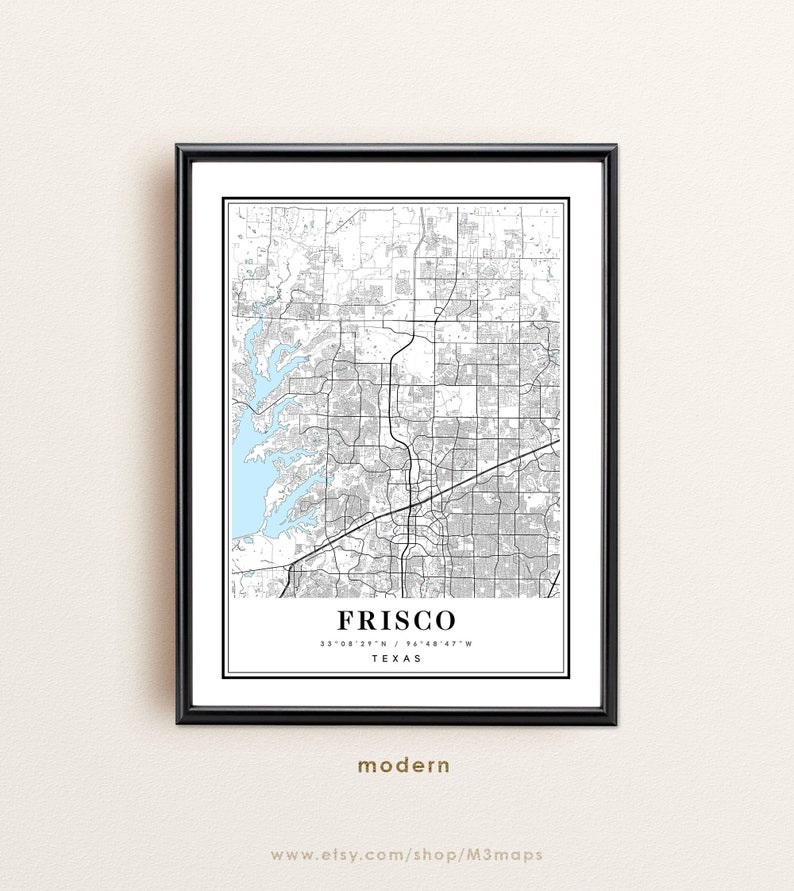 Frisco Texas Map Frisco TX Map Frisco City Map Frisco - Etsy