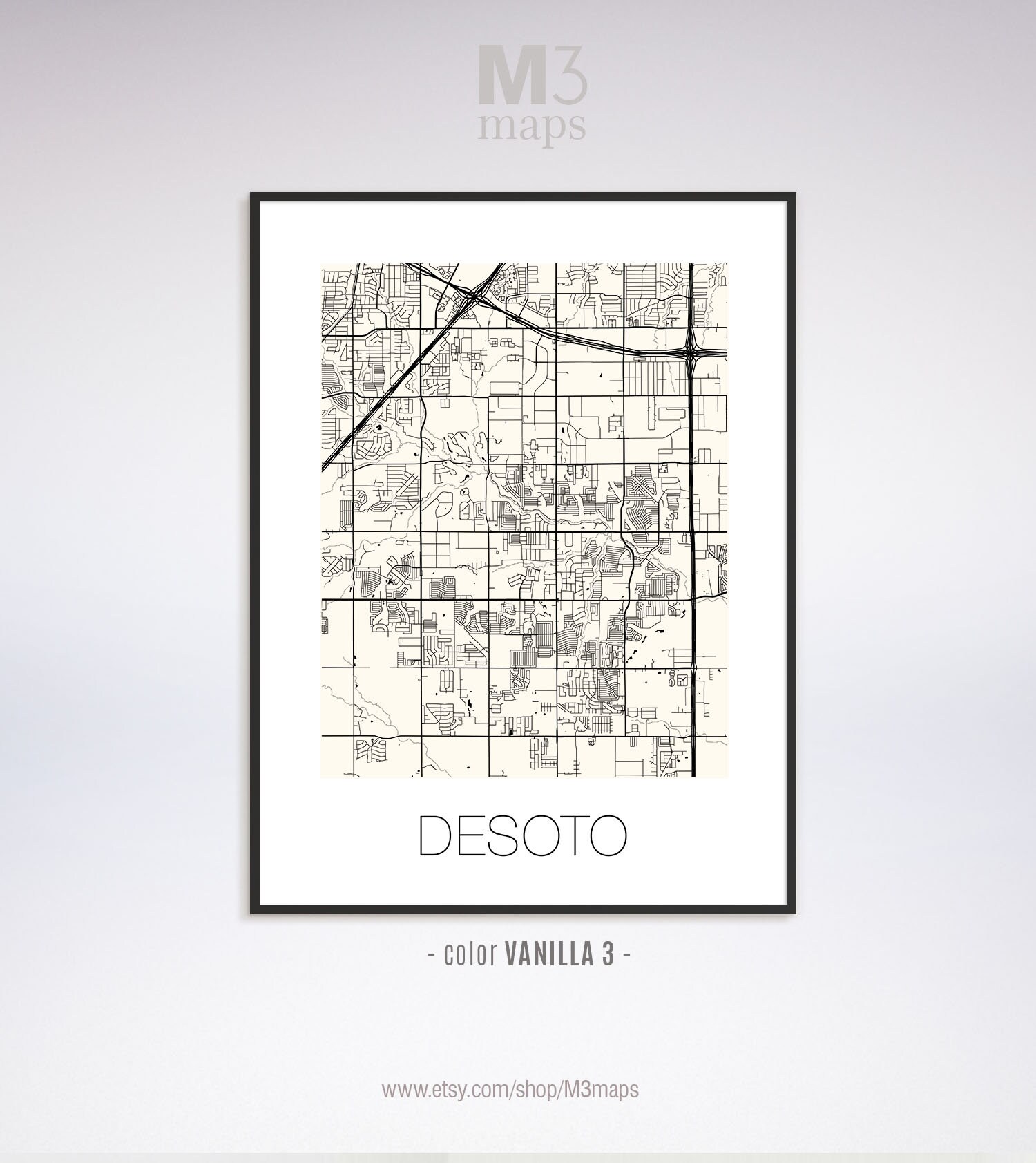 Desoto Texas Desoto TX Map Desoto Map Desoto Print Desoto | Etsy
