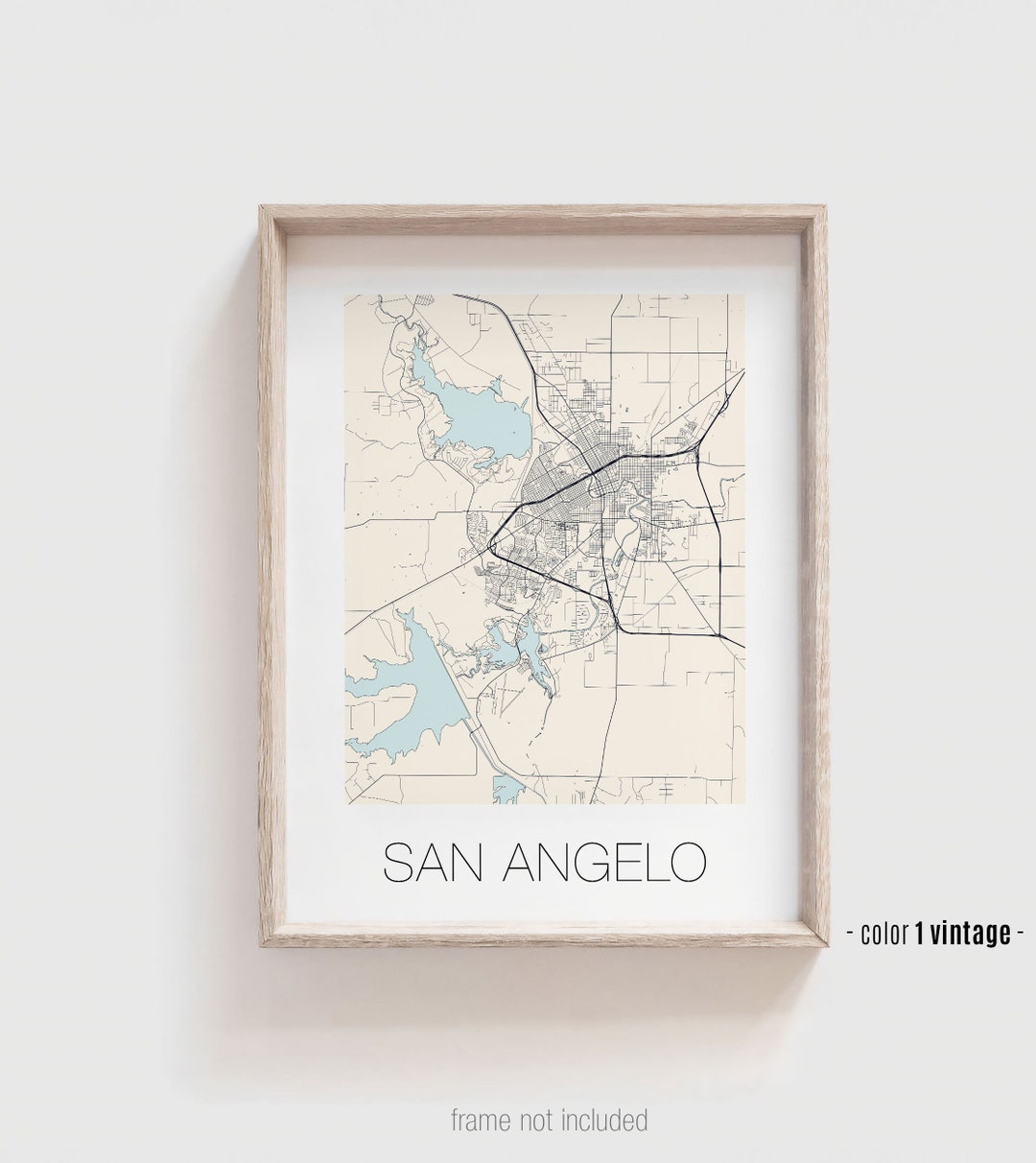 SAN ANGELO TX City Map Poster, San Angelo Texas Street Map Print ...