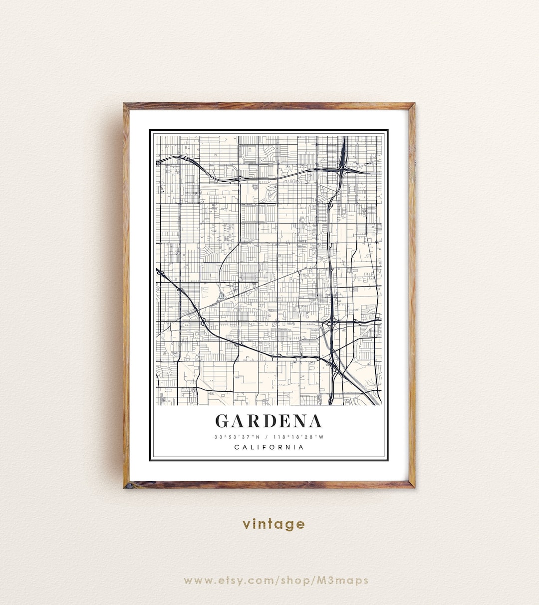 Gardena California Map, Gardena CA Map, Gardena City Map, Gardena Print ...