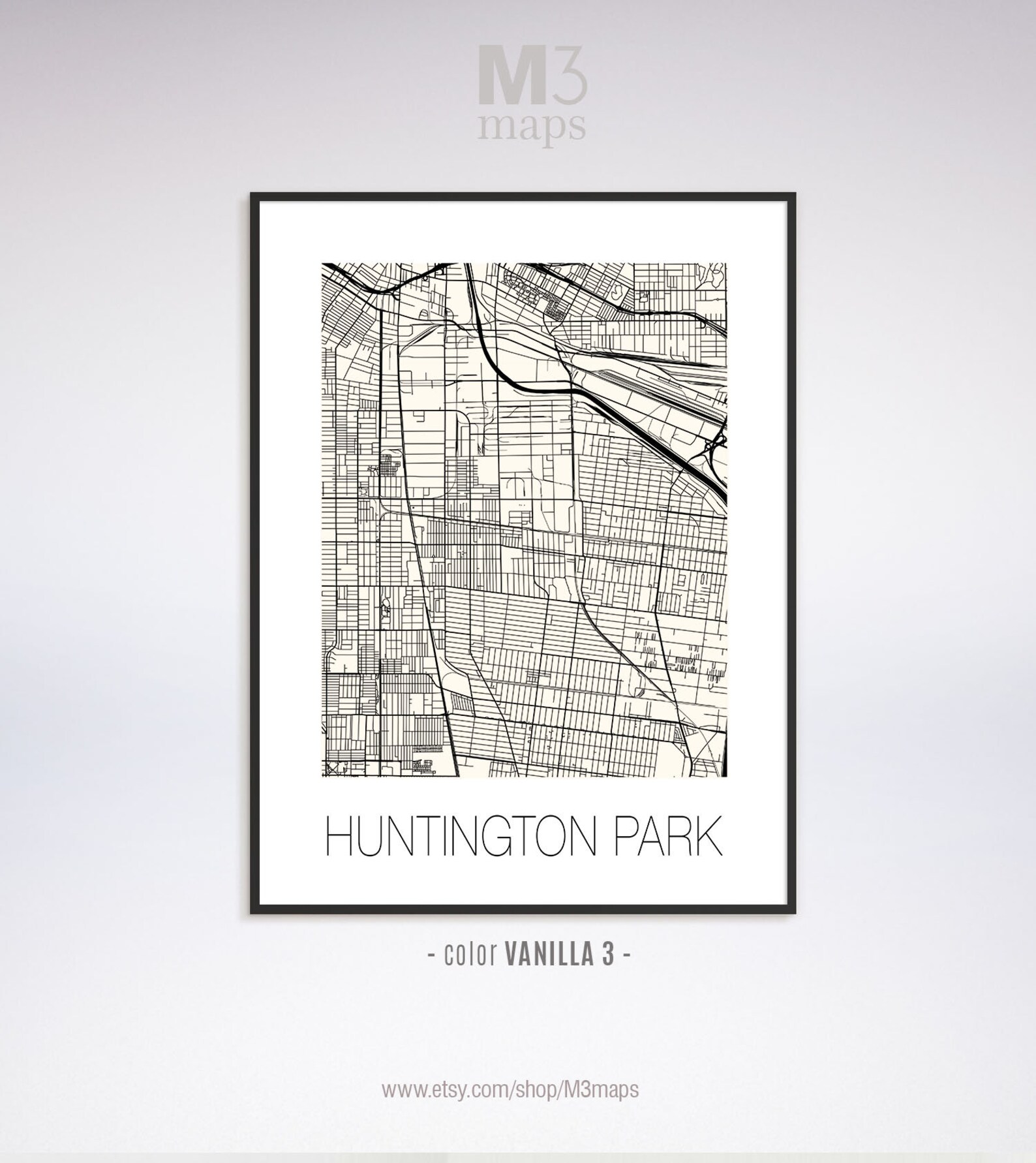 Huntington Park California Huntington Park CA Map Huntington - Etsy