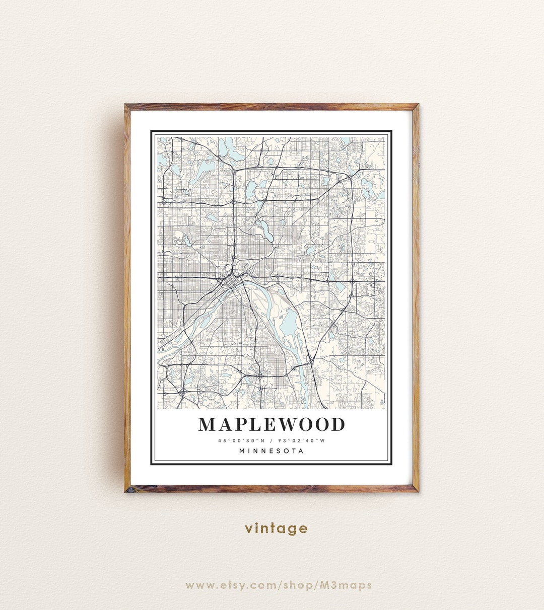 Maplewood Minnesota Map Maplewood MN Map Maplewood City Map - Etsy