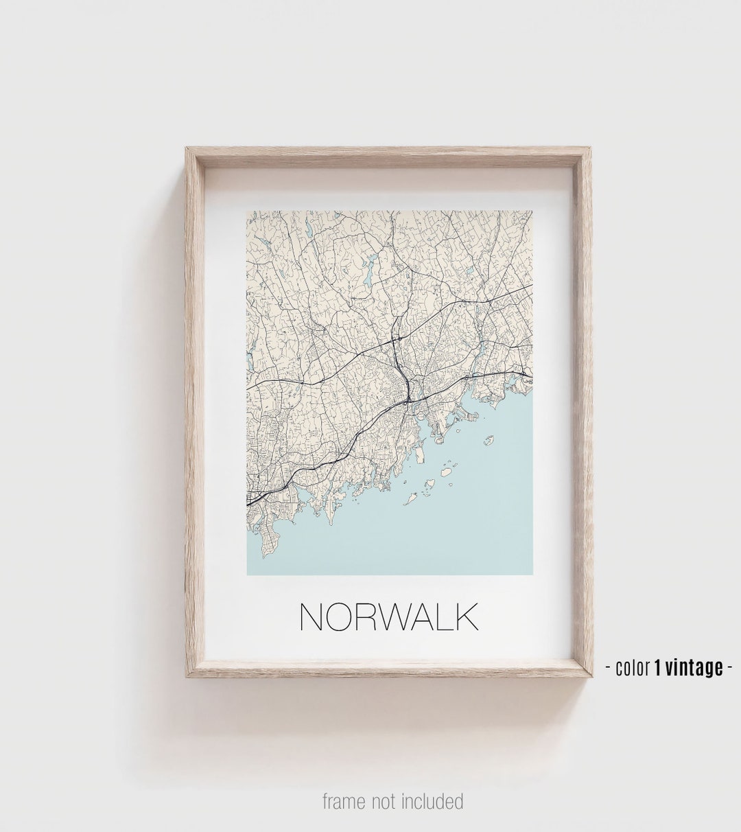 NORWALK CT City Map Poster, Norwalk Connecticut Street Map Print ...