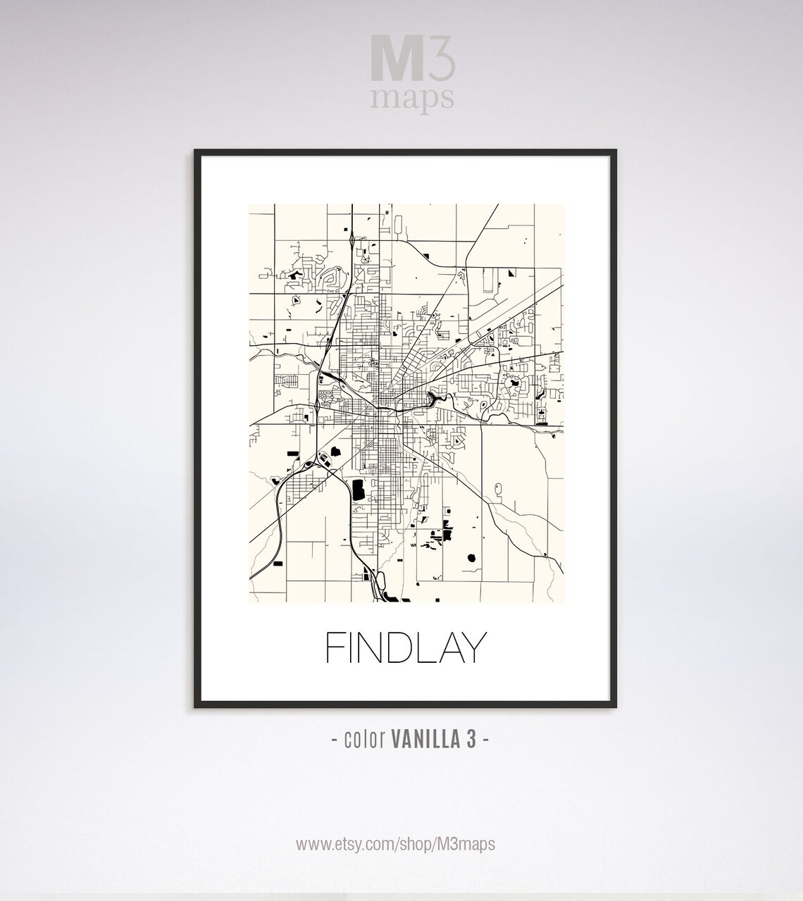 Findlay Ohio Findlay OH Map Findlay Map Findlay Print - Etsy