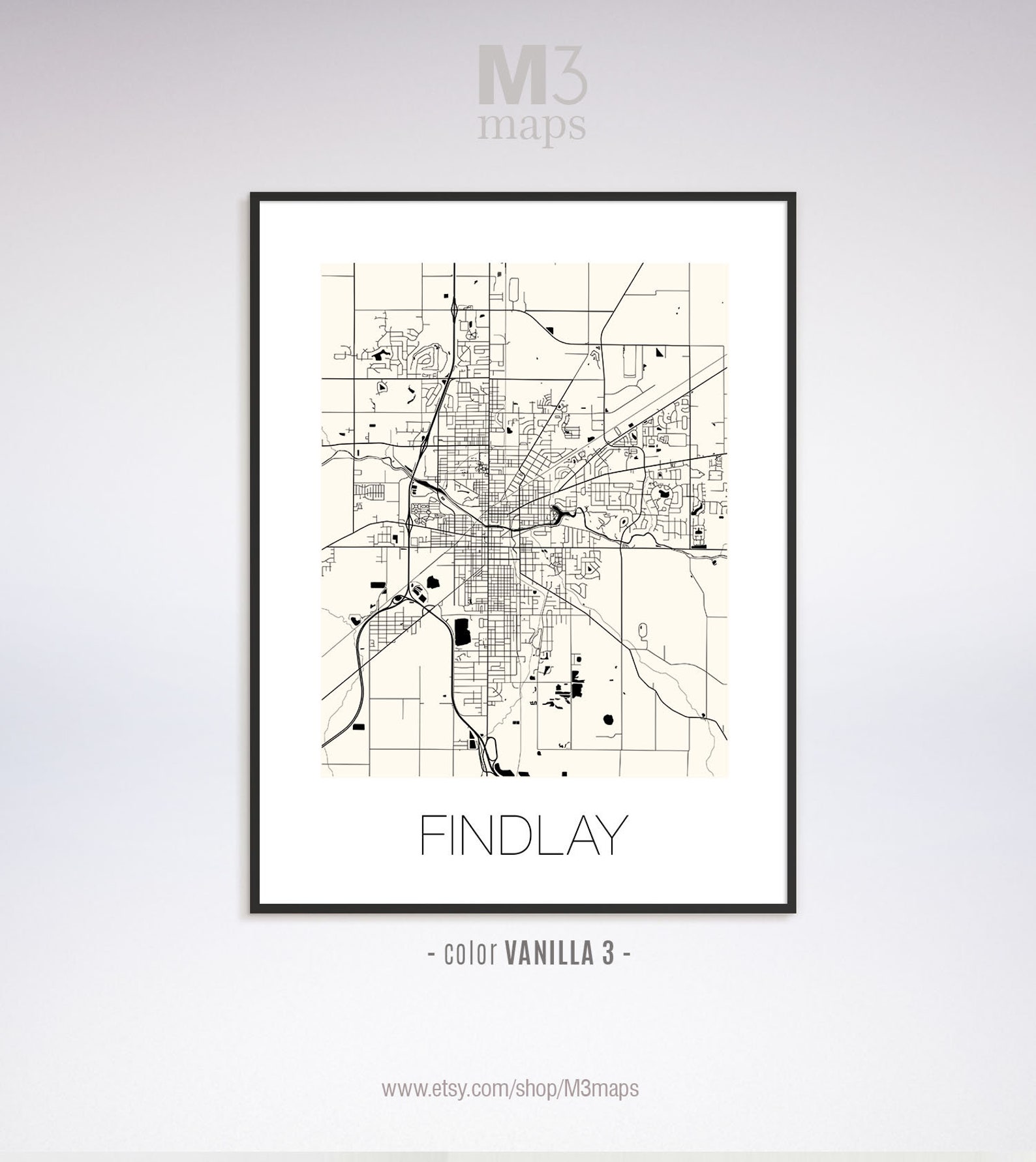 Findlay Ohio Findlay OH Map Findlay Map Findlay Print - Etsy
