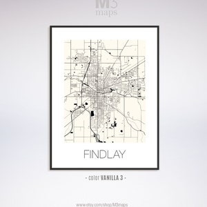 Findlay Ohio Findlay OH Map Findlay Map Findlay Print - Etsy