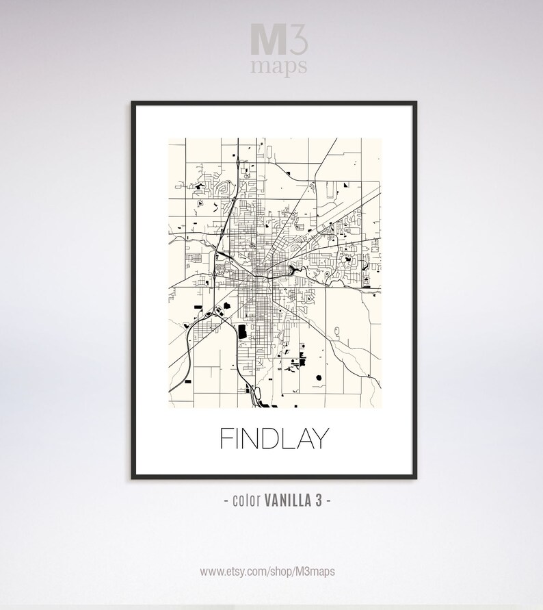 Findlay Ohio Findlay OH Map Findlay Map Findlay Print - Etsy