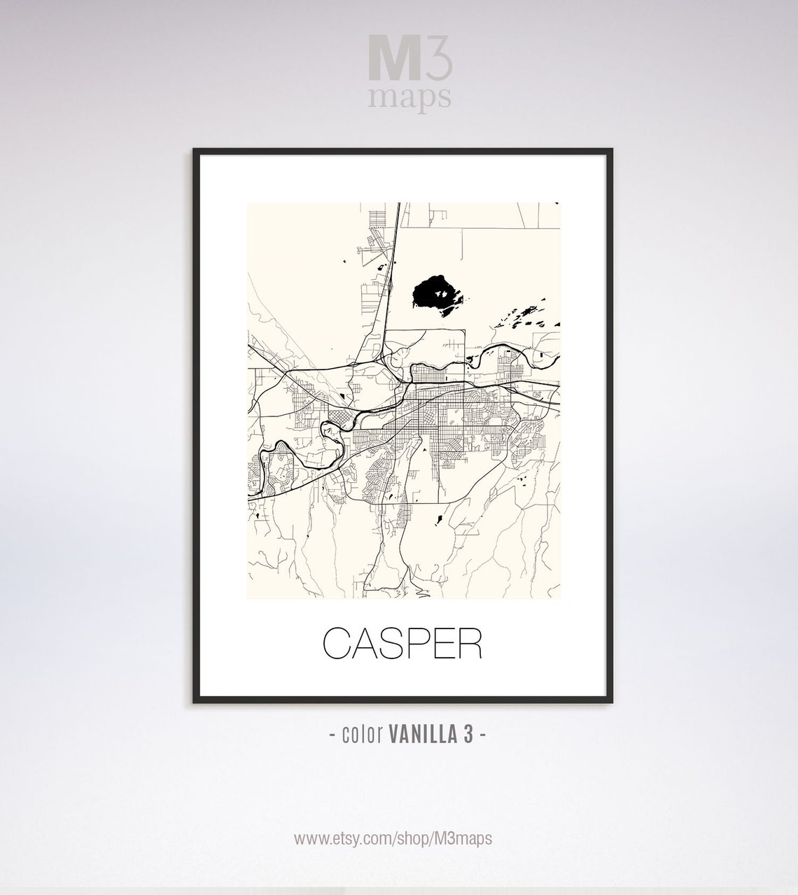 Casper Wyoming Casper WY Map Casper Map Casper Print - Etsy